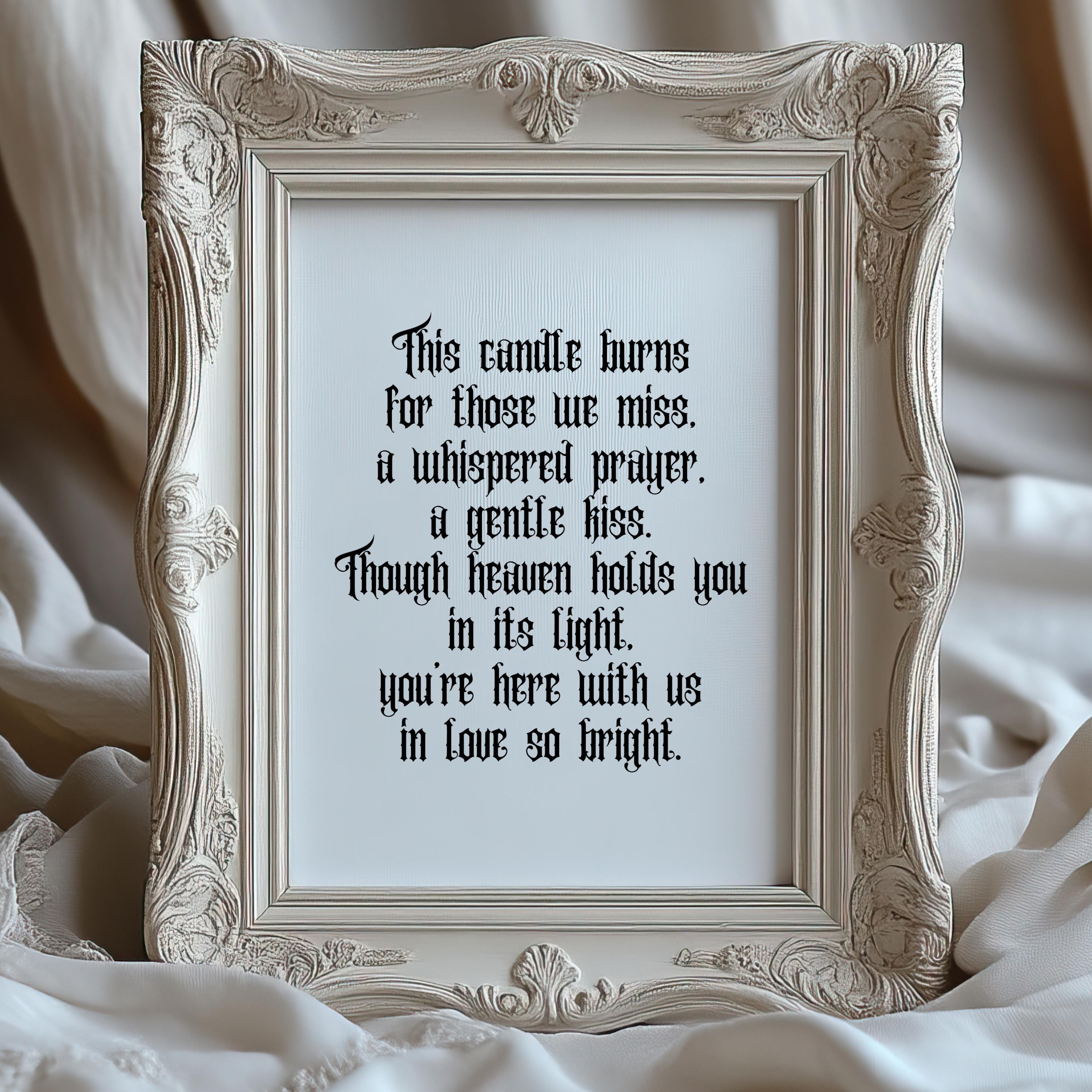 Memorial Table Sign Gothic Design in Loving Memory Printable Download ...
