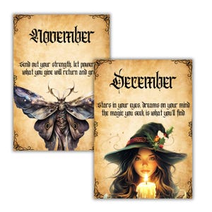 Witchy Monthly Planner Dividers Dashboard Printable Download Pages ...