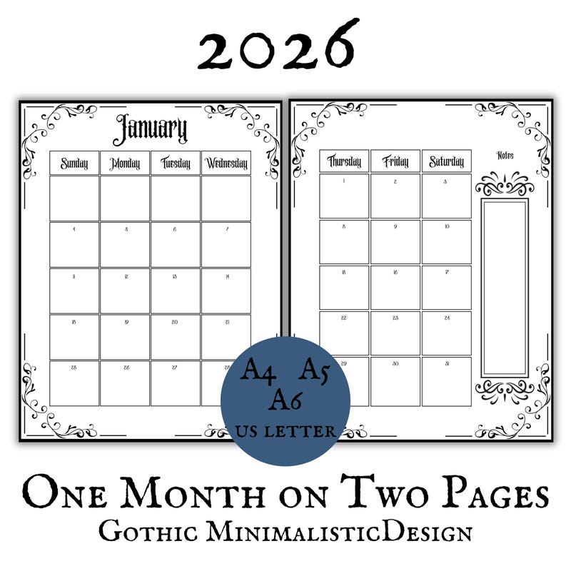 Goth 2026 Planner - Etsy