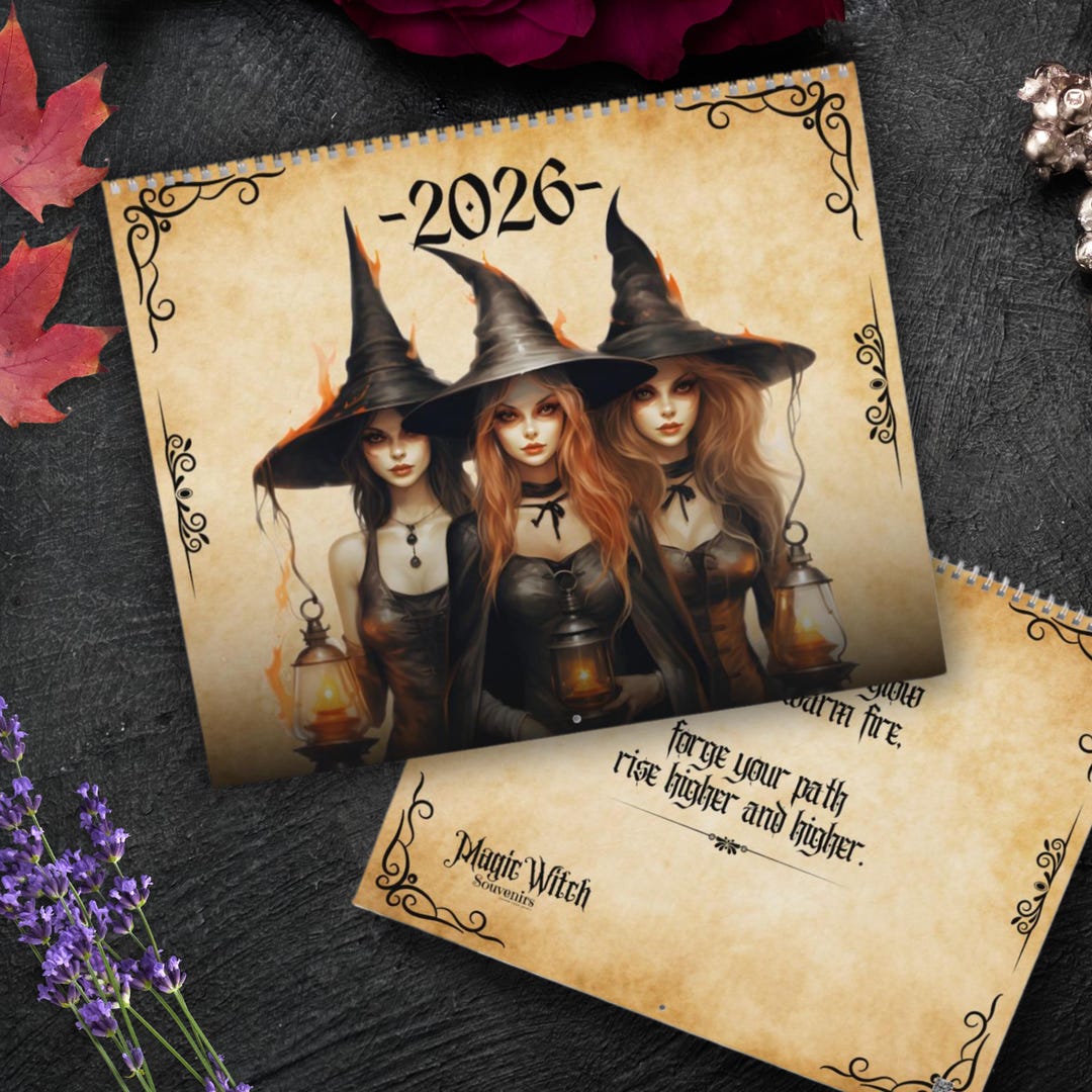 Witchy Calendar 2026 Magical Monthly Planner Pagan Calendar Daily Wall ...