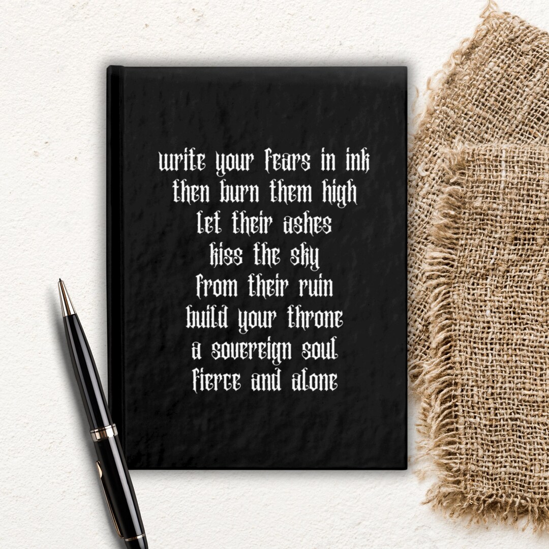Gothic Motivational Journal Goth Poem Gifts for Goths Witchy Notebook ...
