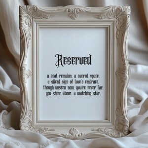 Memorial Table Sign Gothic Design in Loving Memory Printable Download ...