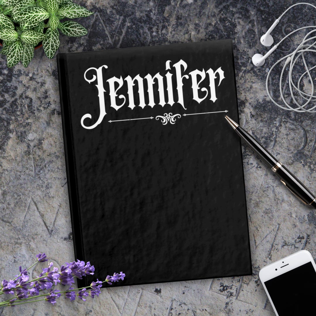 Personalized Gothic Journal Custom Name Gothic Notebook Black Cover ...
