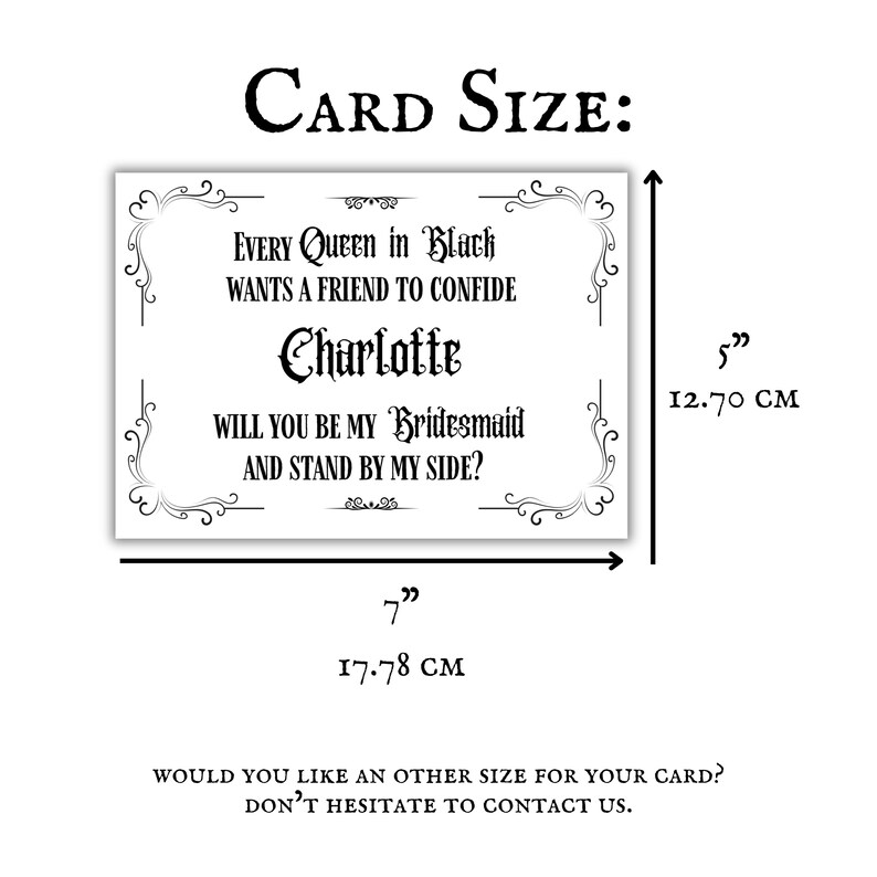 Gothic Bridesmaid Proposal Card Custom Printable Download for Witchy ...