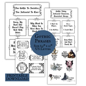 Gothic Quotes Printable Download Words Dark Academia Prints Digital ...
