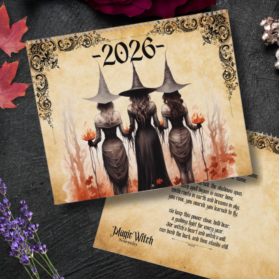 Witchy Wall Calendar 2026 Magical Monthly Planner Pagan Calendar Daily ...