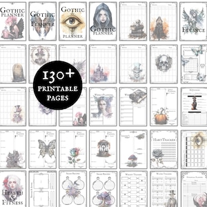 Gothic Planner Pages Undated PDF Printable Download Bundle US Letter ...