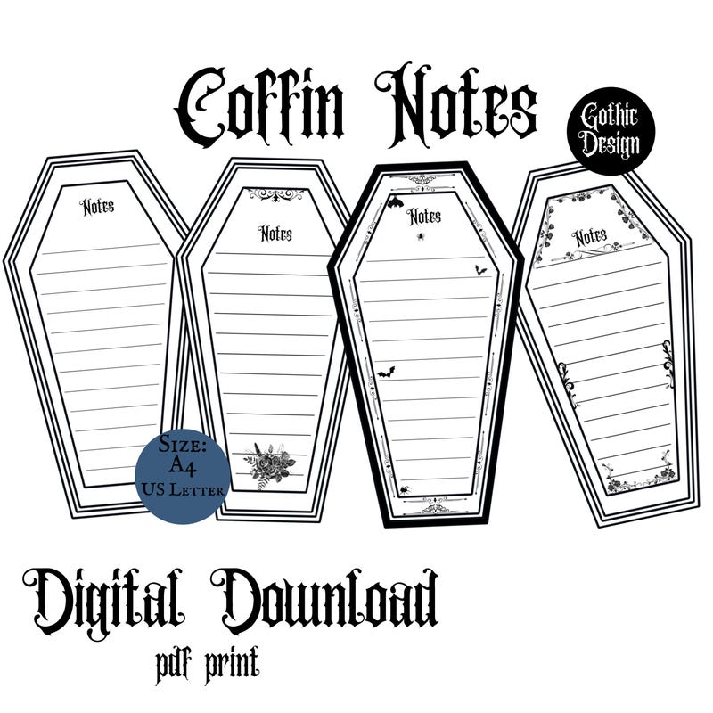Goth Digital Notes - Etsy