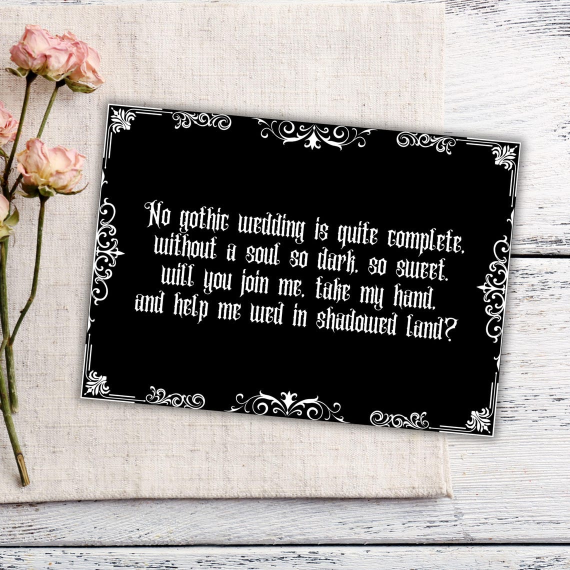 Gothic Bridesmaid Proposal Card Black Gothic Wedding Be My Bridesmaid ...