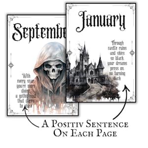 Gothic Monthly Planner Dividers Dashboard Printable Download Pages ...