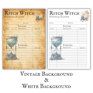 Witch Financial Planner Pages Finance Planner Witch Core Budget Planner Printable Download ...