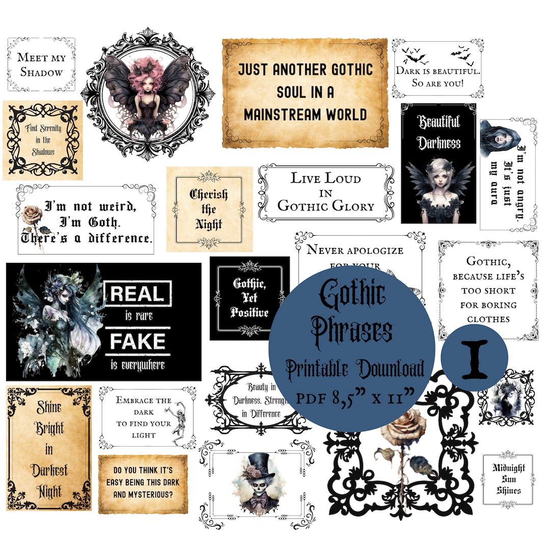 Gothic Quotes Printable Download Words Dark Academia Prints Digital ...