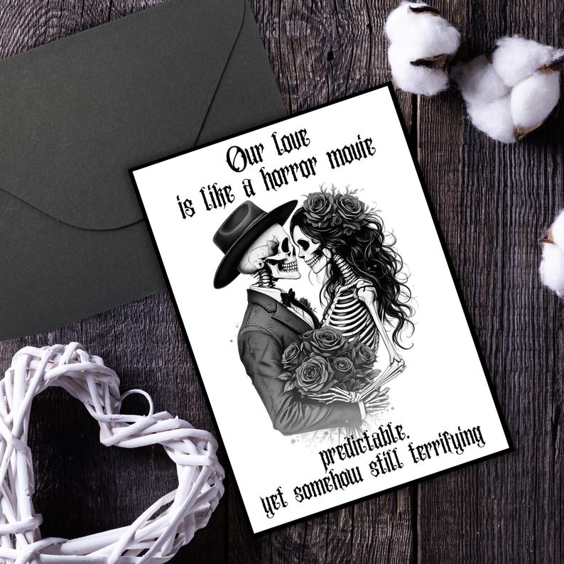 Gothic Love Card Printable Download Valentines Card Gothic Lovers Emo ...