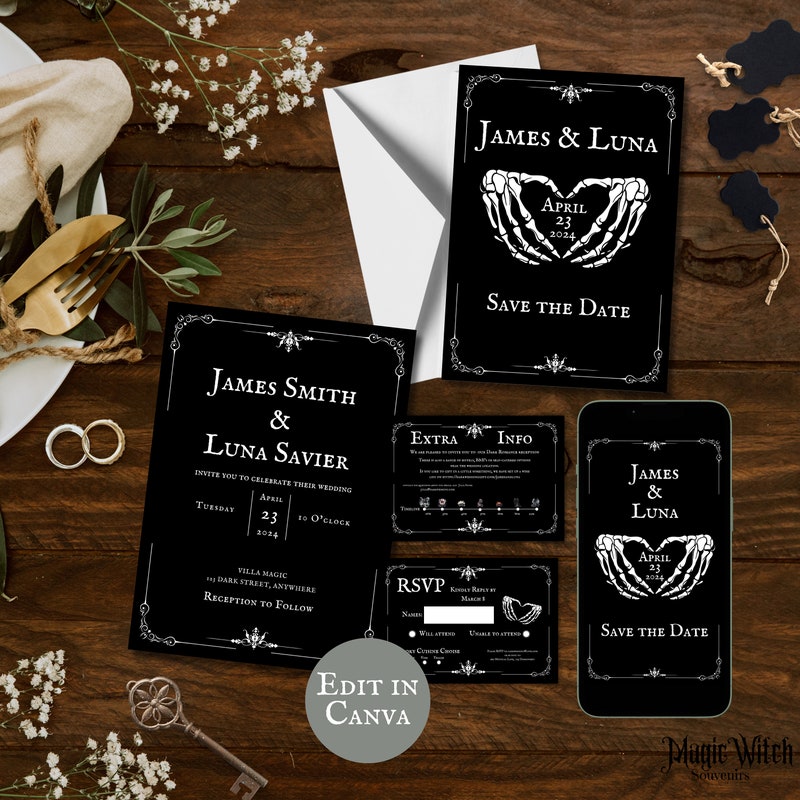 Goth Wedding Invitation - Etsy