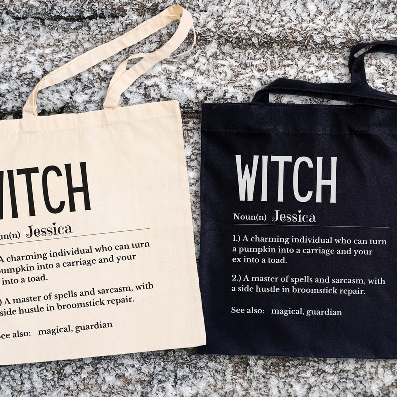 Witch Bag Custom Dictionary Witch Quote Funny Witch Gift, Magical Tote ...