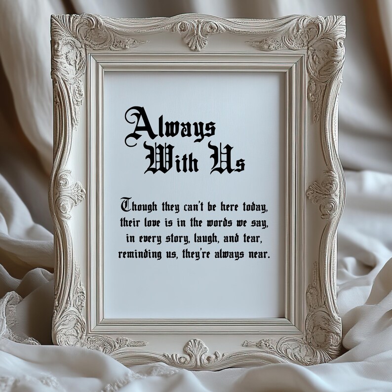 Memorial Table Sign Gothic Design in Loving Memory Printable Download ...