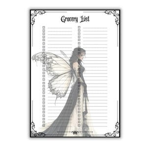 Grocery List Gothic Design Printable Download Shopping List Weekly ...