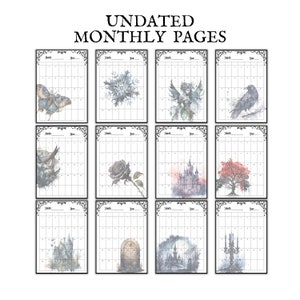Gothic Planner Pages Undated PDF Printable Download Bundle US Letter ...