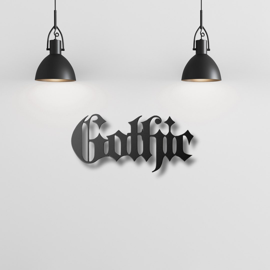 Gothic Metal Wall Art Home Decor Goth, Black Gothic Metal Sign, Goth ...
