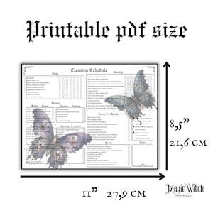 Gothic Cleaning Schedule Printable PDF Pages Daily Weekly Yearly ...