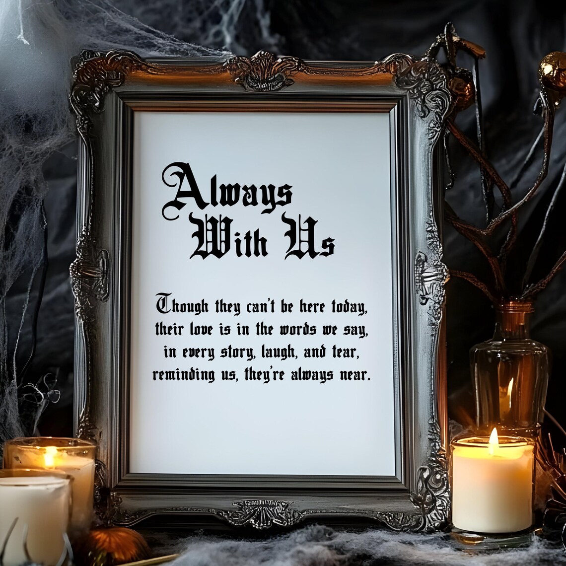 Memorial Table Sign Gothic Design in Loving Memory Printable Download ...