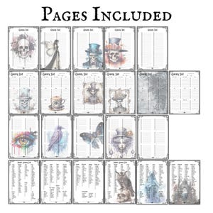 Grocery List Gothic Design Printable Download Shopping List Weekly ...