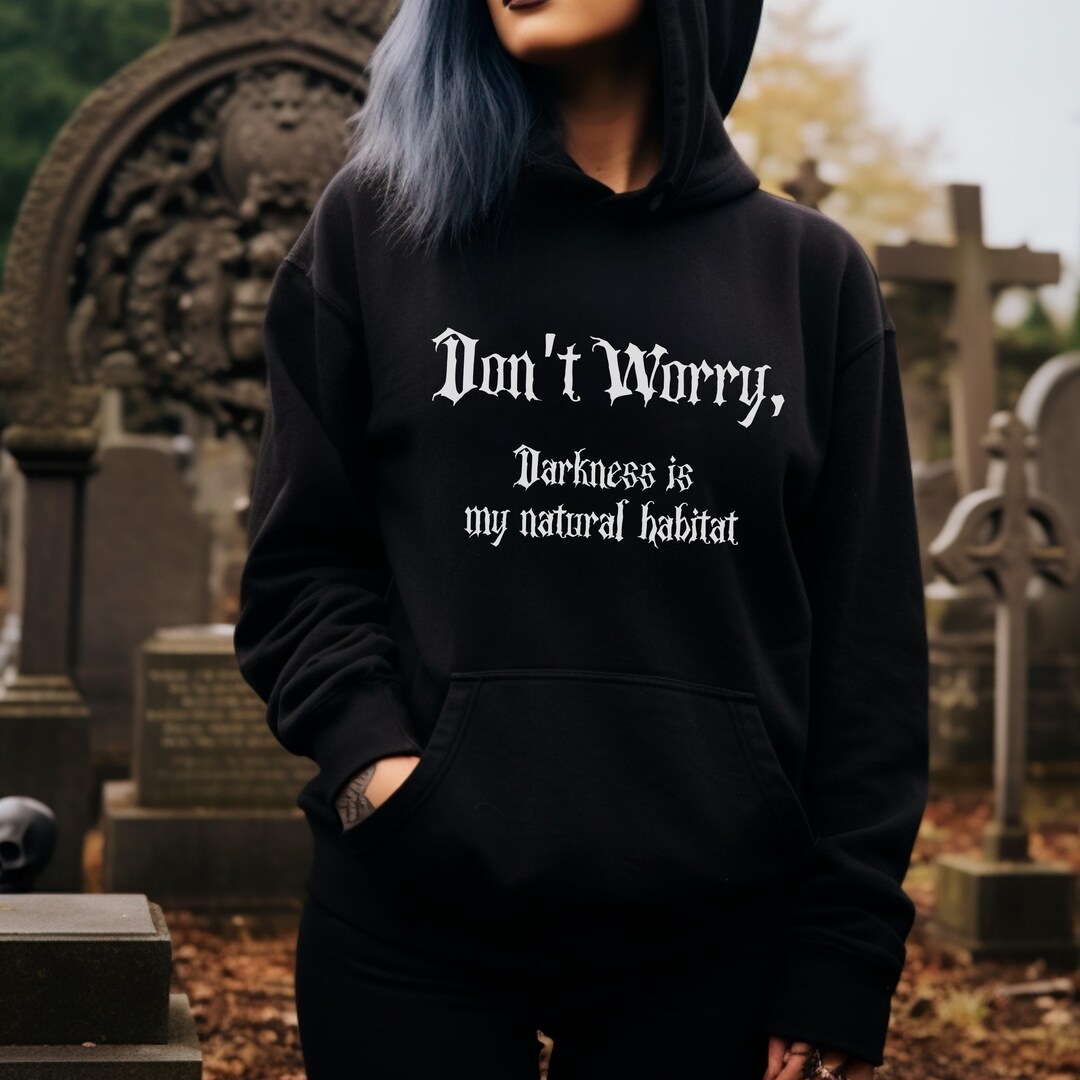 Gothic Hoodie Black Gothic Goth Witchy Clothes Aesthetic Emo Hoodie ...