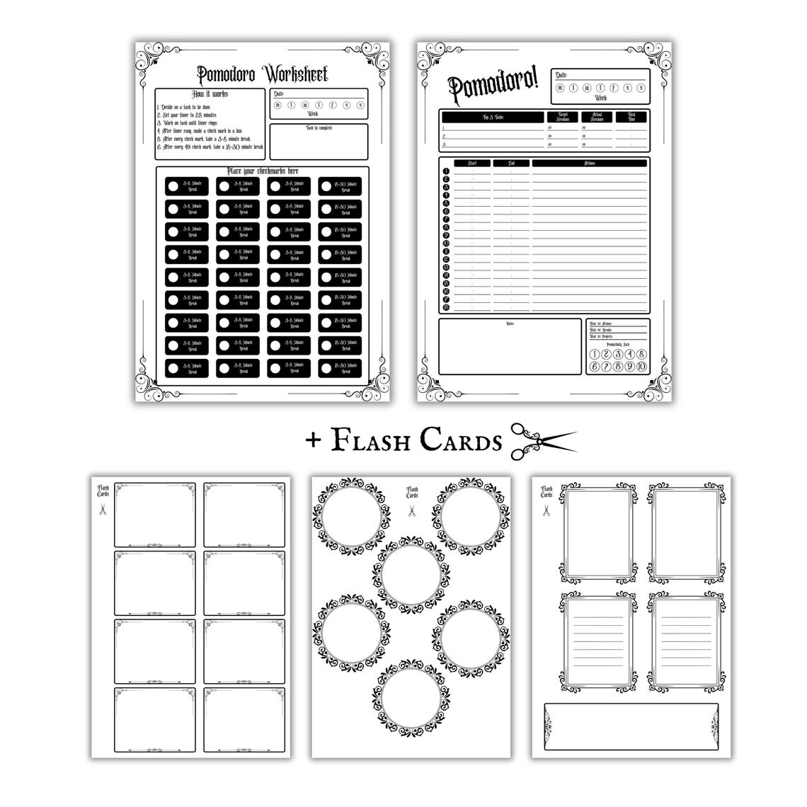 Gothic Student Planner Pages Academic Planner Digital Download Study ...