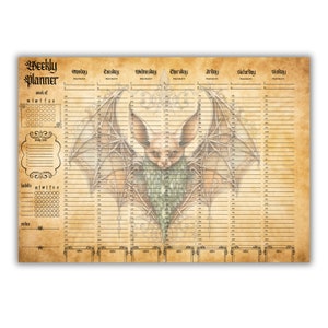 Witchy Weekly Planner Pages Printable Download One Week Organizer Witch ...