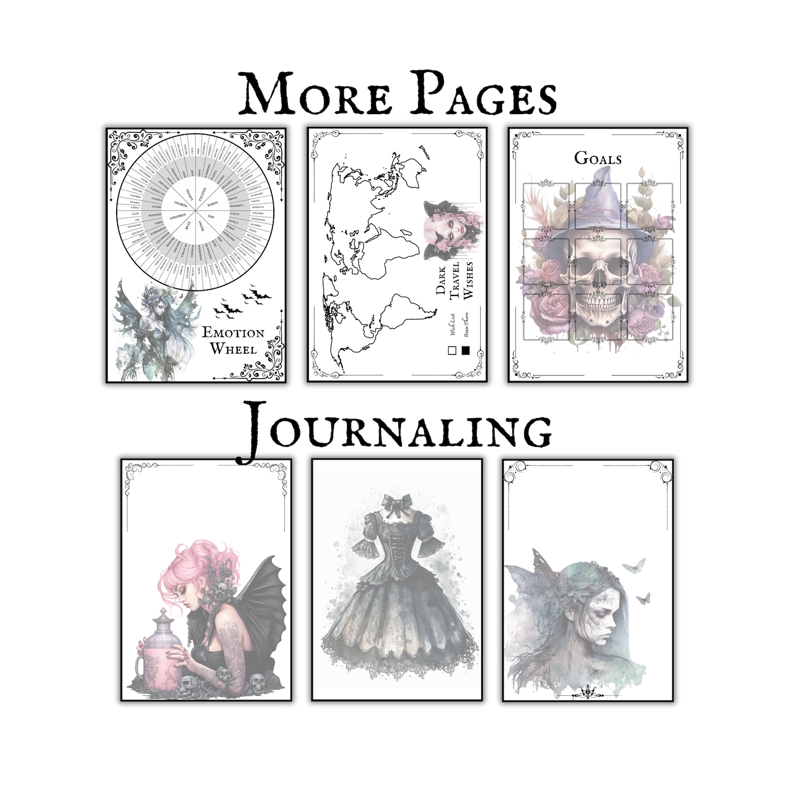 Gothic Planner Undated Printable Pdf Pages Witchy Planner Goth Dark ...