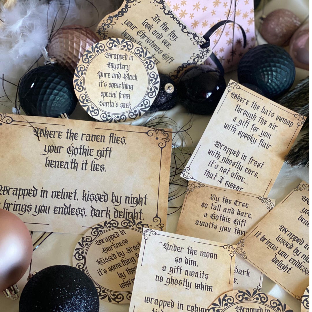 Gothic Christmas Gift Tags Vintage Printable Download Witchy Gift ...