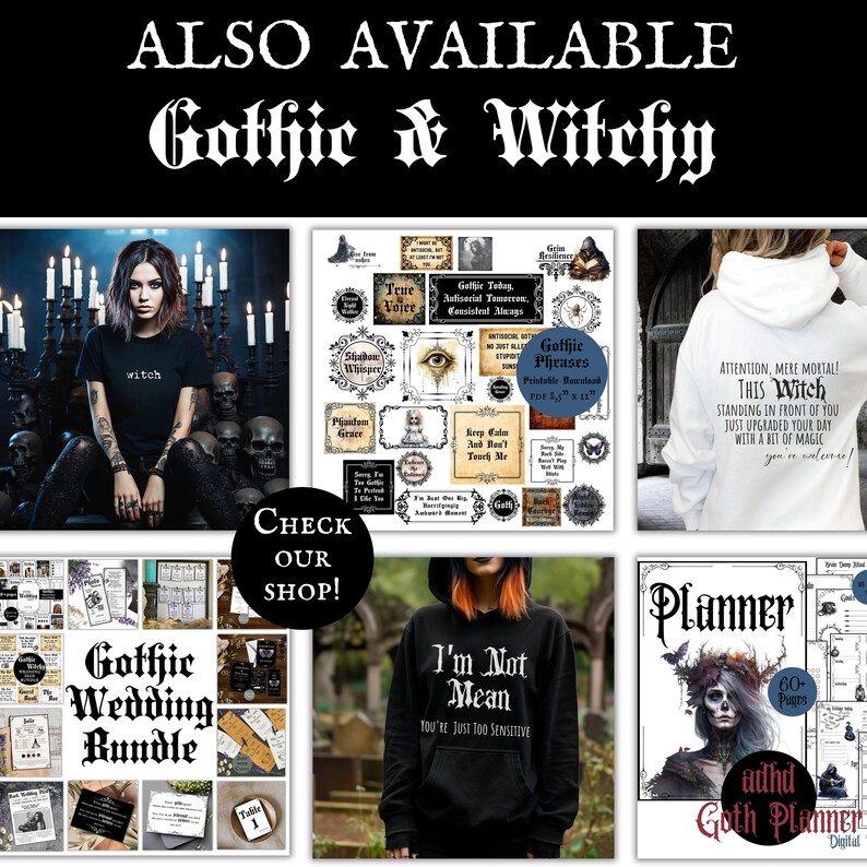Gothic Quotes Printable Download Words Dark Academia Prints Digital ...