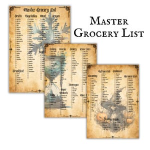 Grocery List Witchy Design Printable Download Shopping List Weekly ...