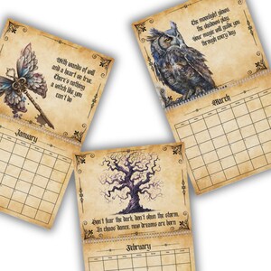 Witchy Calendar 2025 Magical Monthly Planner Pagan Calendar Daily Wall ...