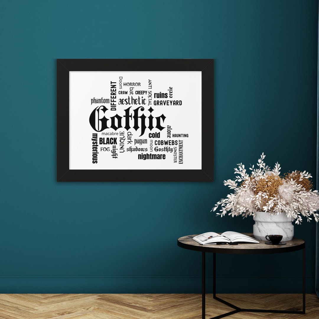 Gothic Wall Art Framed Poster Goth Decore Print Dark Academia Wall Art ...