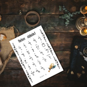 Theban Alphabet Digital Download, Printable PDF A4 + US Letter Witch ...