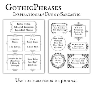 Gothic Quotes Printable Download Words Dark Academia Prints Digital ...