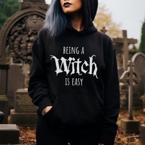 Witch Hoodie Black Gothic Hooded Sweater Goth Witchy Clothes Aesthetic ...
