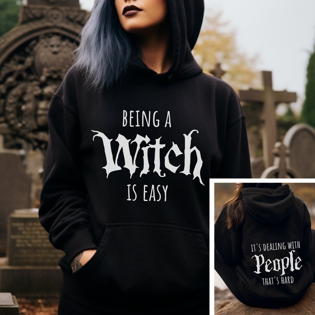 Witch Hoodie Black Gothic Hooded Sweater Goth Witchy Clothes Aesthetic ...