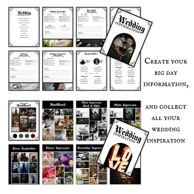 Gothic Wedding Planner Template Gothic Design Ultimate Wedding Binder ...