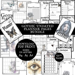 Gothic Planner Pages Undated PDF Printable Download Bundle US Letter ...