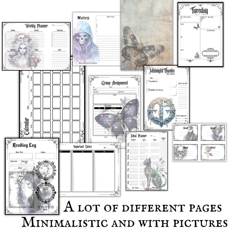 Gothic Planner Mega Bundle Digital Download Printable Pdf Pages Gothic ...