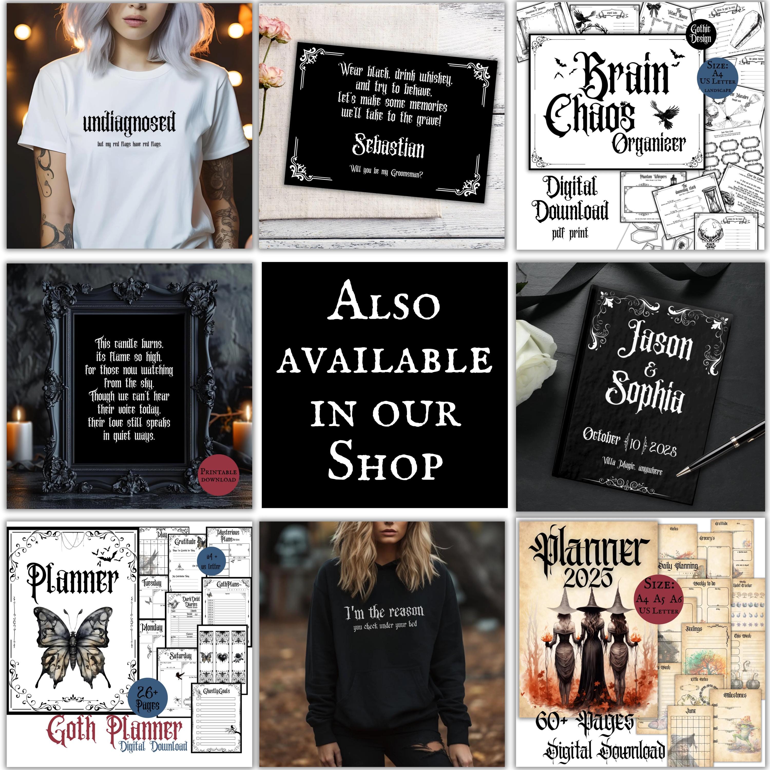 Gothic ADHD Daily Planner Printable Download Organized Planner Gothic ...