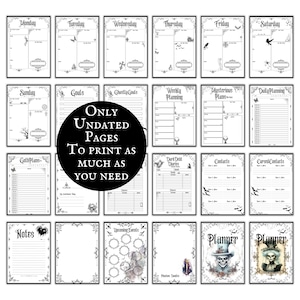 Gothic Planner Pages Undated PDF Printable Download Bundle US Letter ...