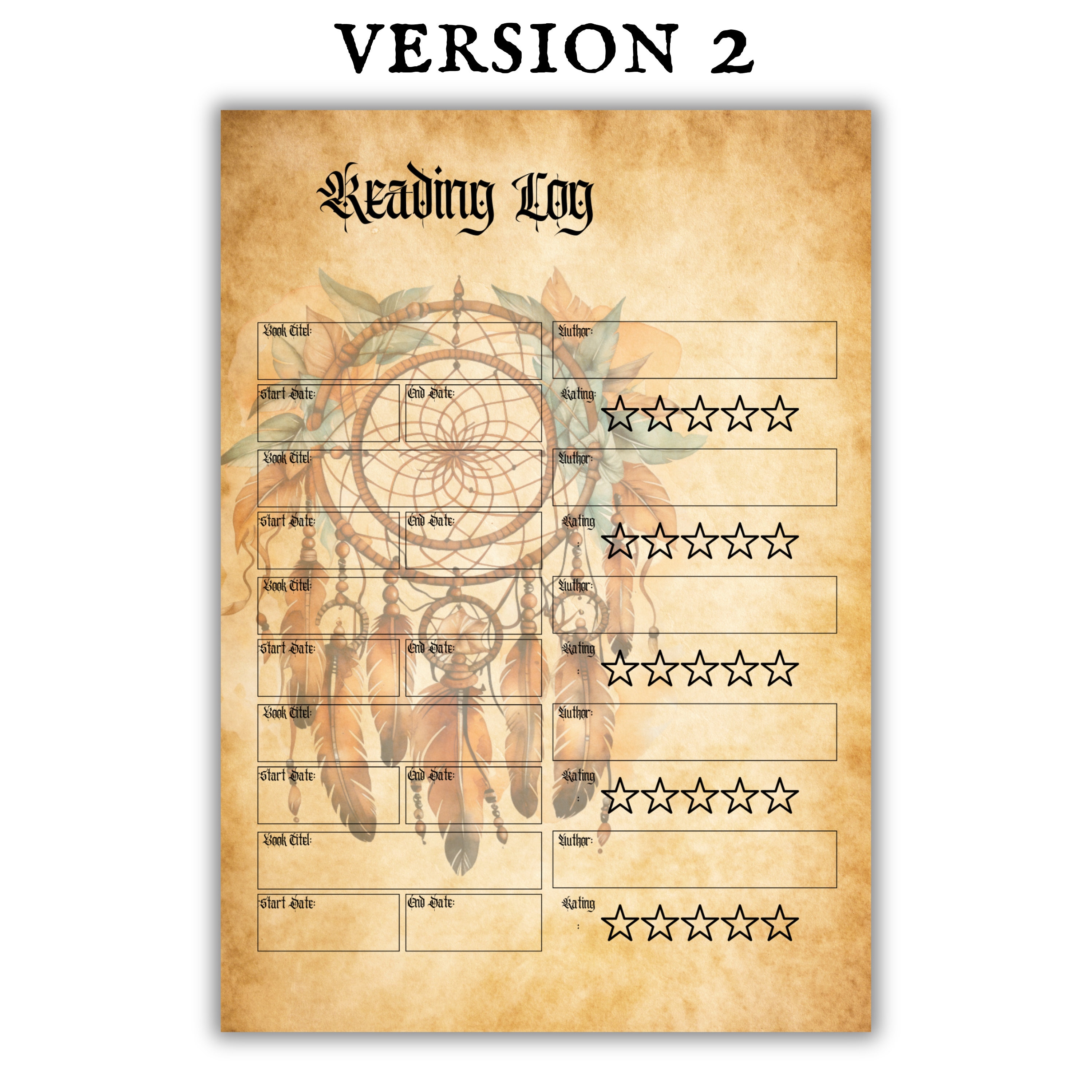 Witchy Reading Tracker Printable Reading Log Witchy Goth Book Tracking ...