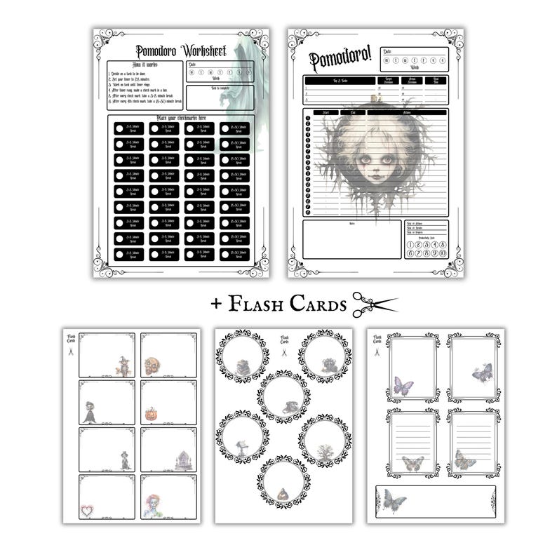 Gothic Student Planner Pages Academic Planner Digital Download Study ...