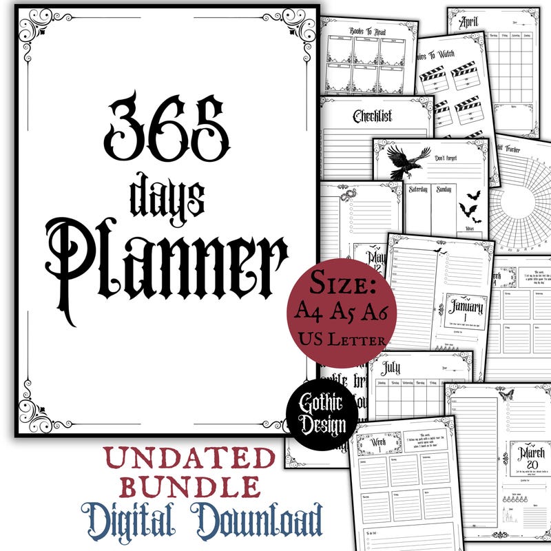 Gothic Daily Planners 2026 - Etsy UK