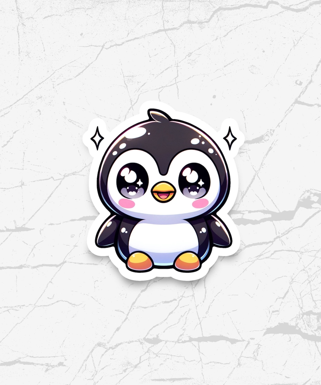 Cute Sparkling Penguin Sticker, Kawaii Cartoon Animal Decal, Waterproof ...