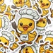 Cute Chef Duck Sticker, Adorable Cooking Bird Vinyl Decal, Kitchen ...