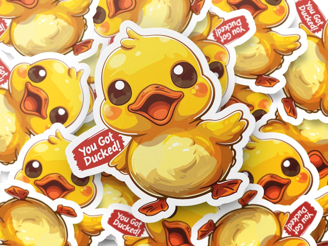 Cute Yellow Duck Sticker, Quirky Animal Decal, Fun Laptop Stickers, You ...